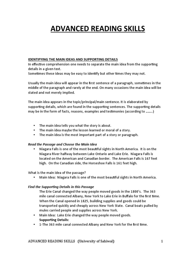 Advances Reading Skills | PDF | Thought | Experience