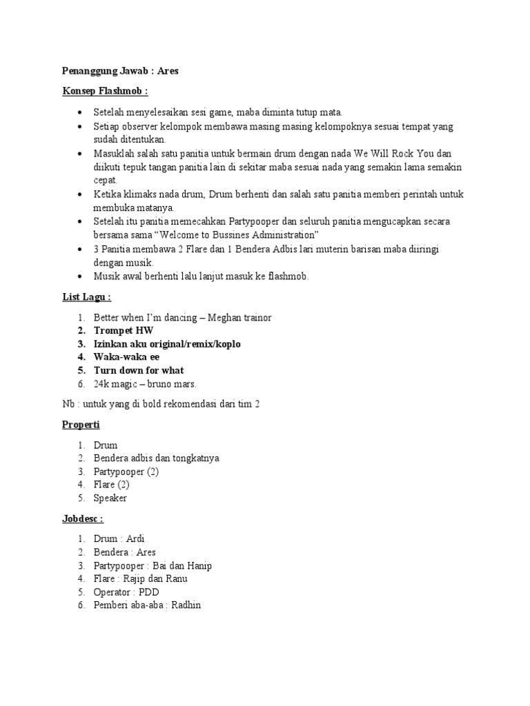 Flashmob Penyambutan Maba | PDF