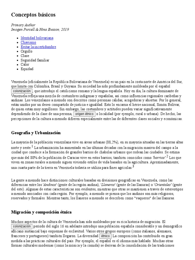Cultura Venezolana - Conceptos Centrales | PDF | Venezuela | Nicolás Maduro