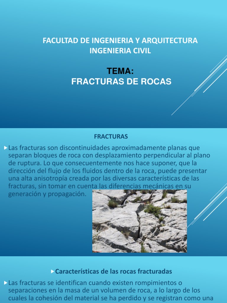 PRESENT DE FRACTURAS DE ROCAS | PDF | Fractura | Roca (geología)