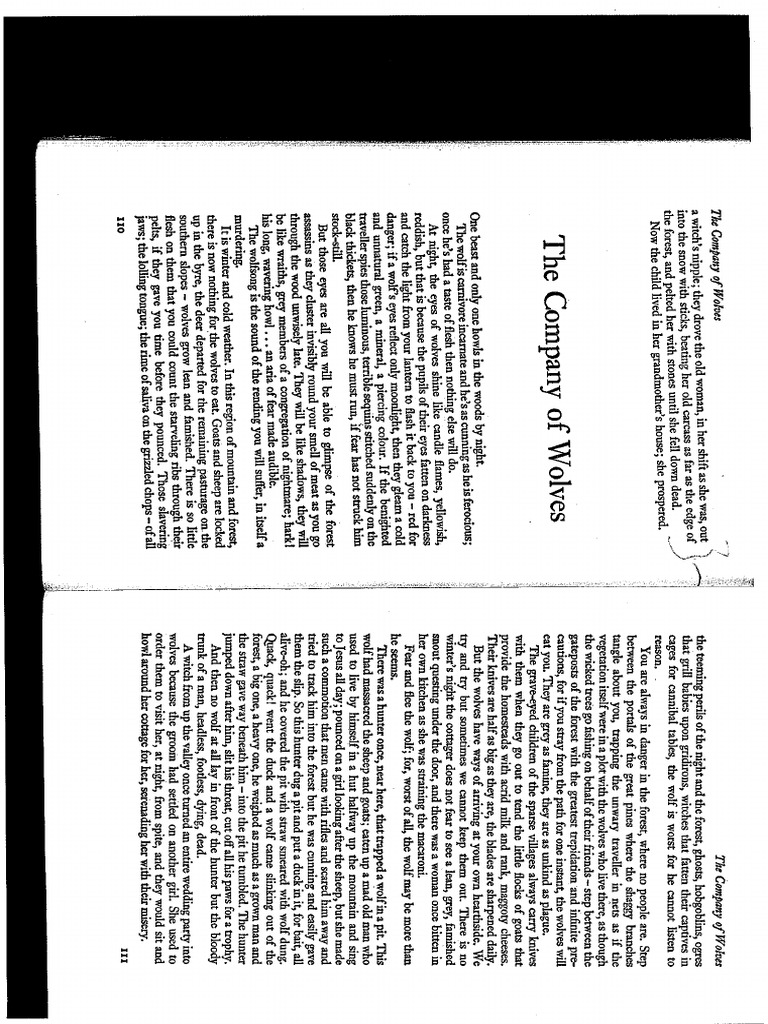 Angela Carter The Company of Wolves | PDF