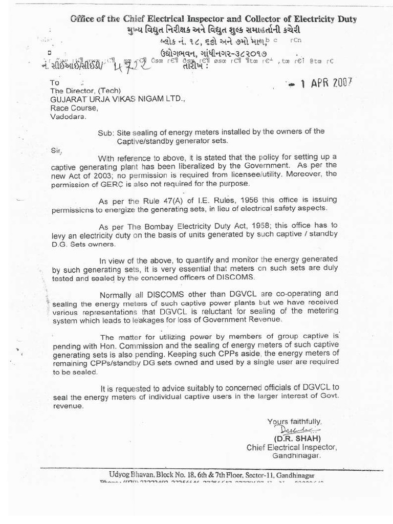 Circular 01042007 DG | PDF