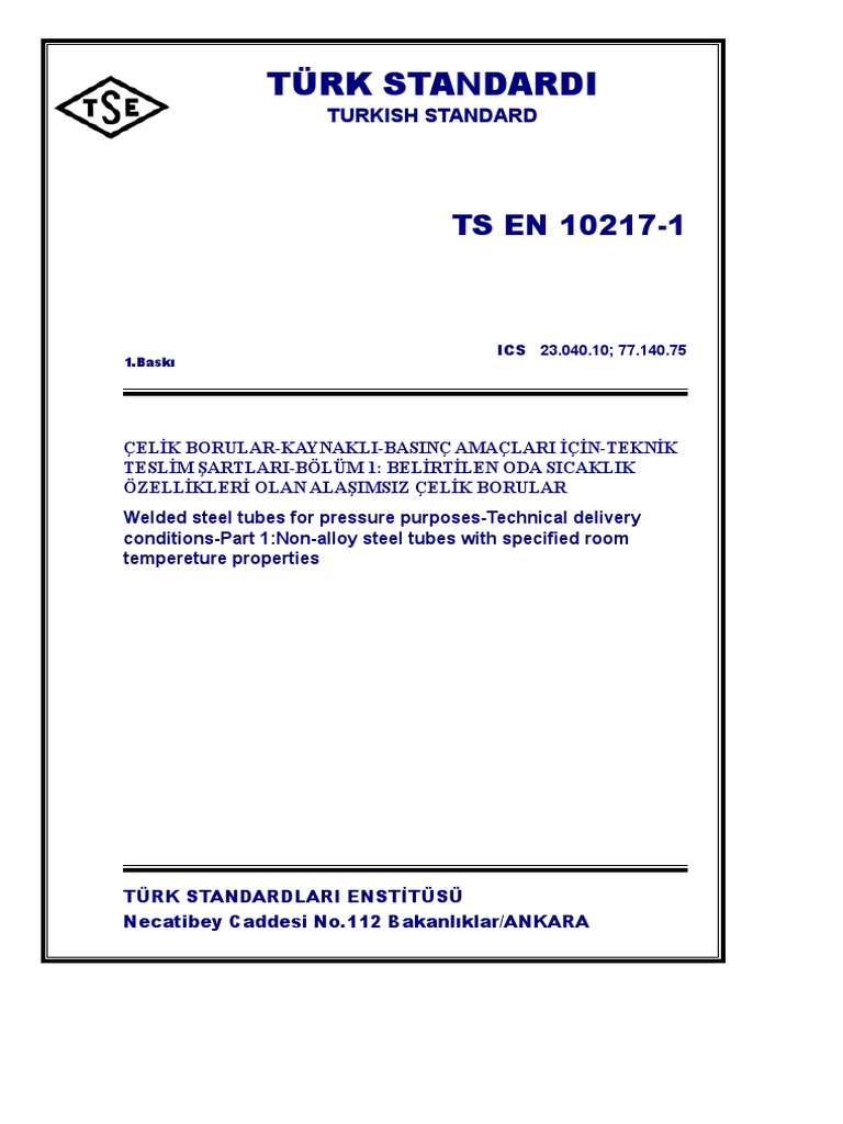 Kapak TS EN 10217-1-2019 | PDF