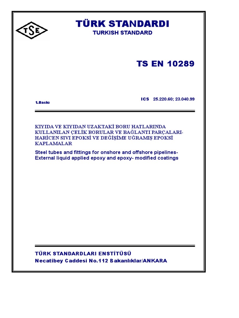 Türk Standardi: TS EN 10289 | PDF