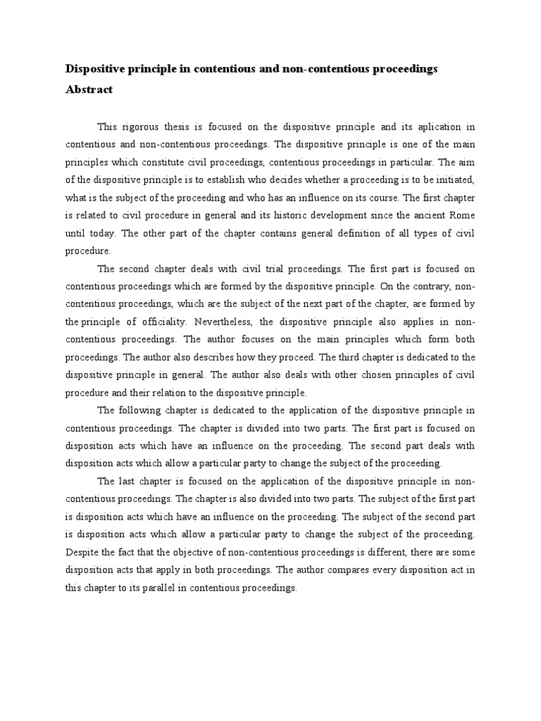 Dispositive Principle in Contentious and Non-Contentious Proceedings | PDF