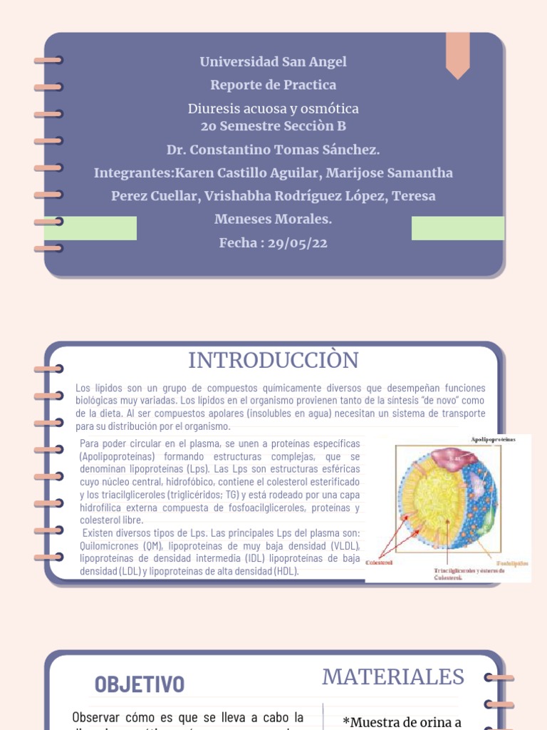 Diuresis Acuosa y Osmotica | PDF | Lipoproteína | Especialidades Medicas