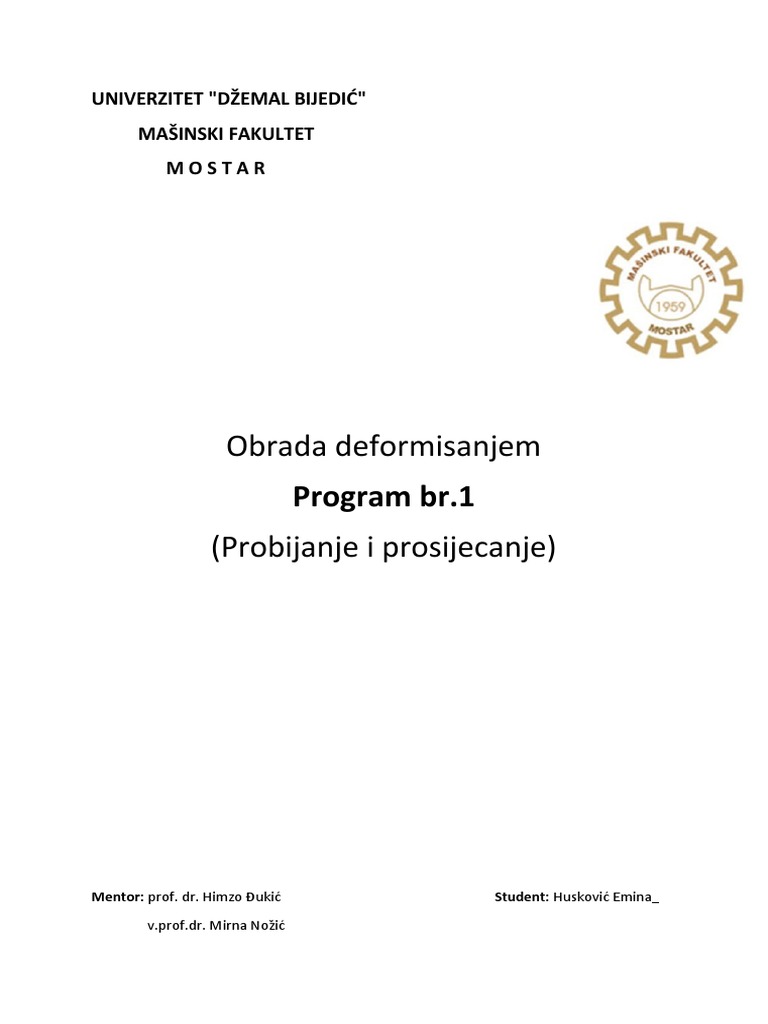 Obrada Deformisanjem-Seminarski | PDF