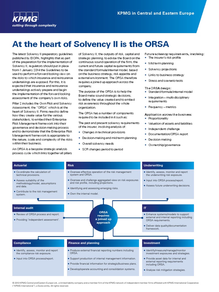 At The Heart of SolvencyII Is The ORSA | PDF | Risk | Business