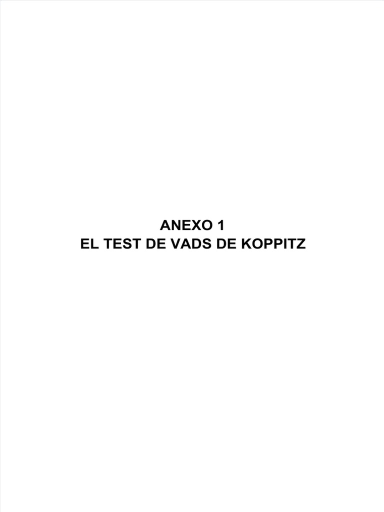 Test VADS de Koppitz: Subtests y Análisis | PDF