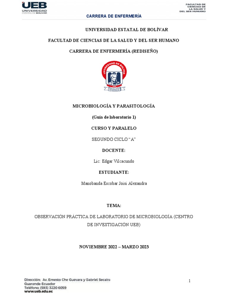 Informe de Micro - 1 | Descargar gratis PDF | Microbiología | Microorganismo