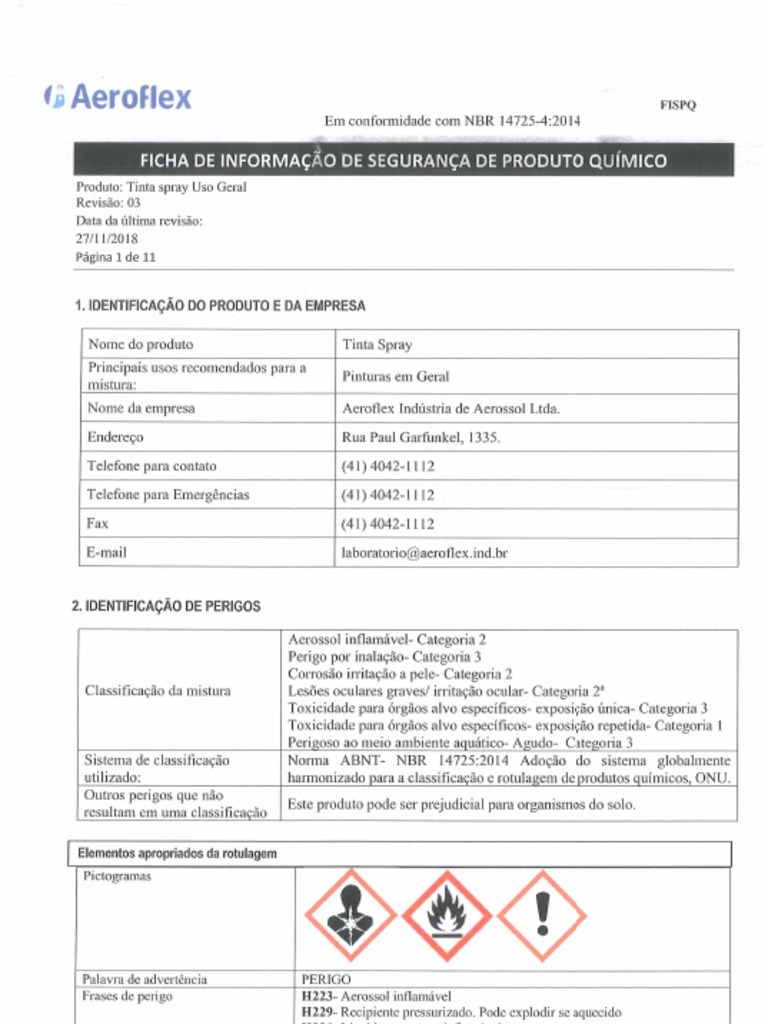 Aeroflex - Tinta Spray Uso Geral | PDF