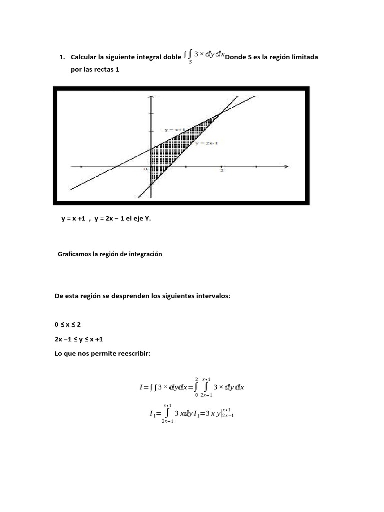 2 Problema de Integrales Dobles | PDF | Integral | Relaciones matematicas