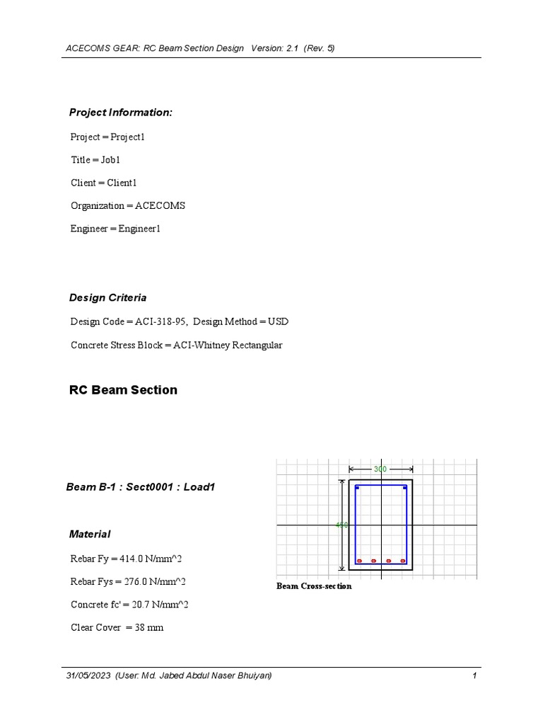 Beam Design Using Gear | PDF