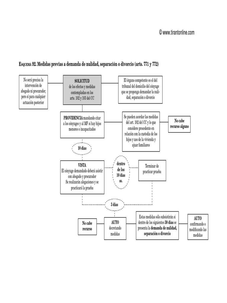 Esquema Procesal Medidas Provisionales | PDF | Divorcio | Anulación