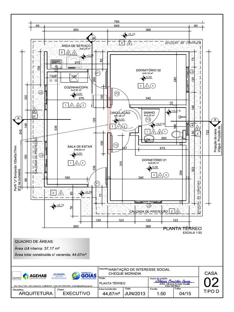 ARQ-CASA02 - TIPO D - CHEQUE MORADIA - Prancha 4 | PDF