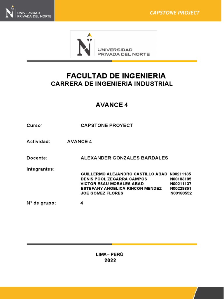 GRUPO 4 AVANCE Capstone Proyect | PDF