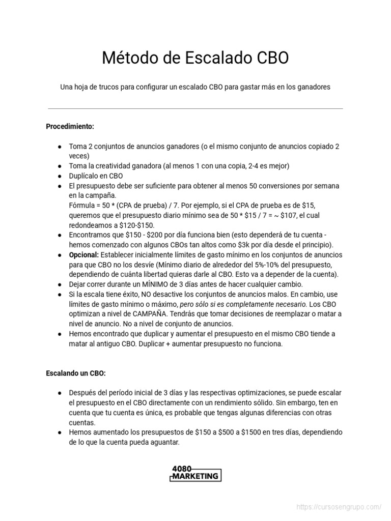 Método de Escalado CBO | PDF