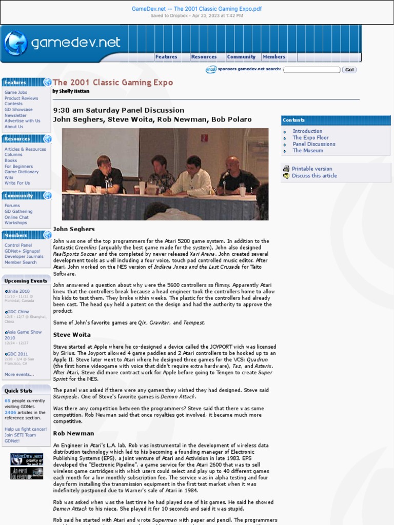 The 2001 Classic Gaming Expo | PDF | Video Games | Computing