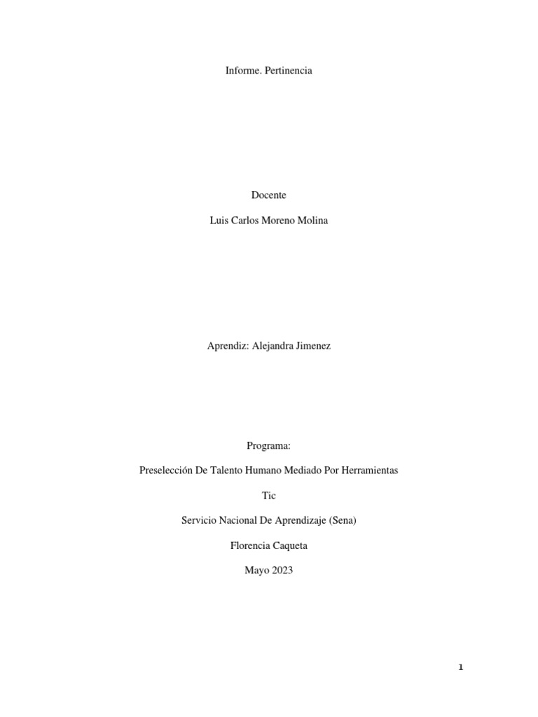 Informe Alejandra Jimenez | PDF