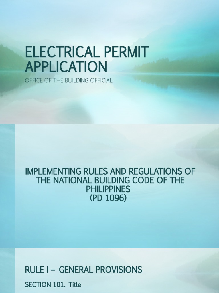 Electrical Permit Application Guide | PDF | Wall | Building Code