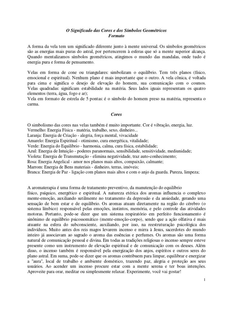 O Significado Das Cores e Dos Símbolos Geométricos | PDF | Cor | Dor
