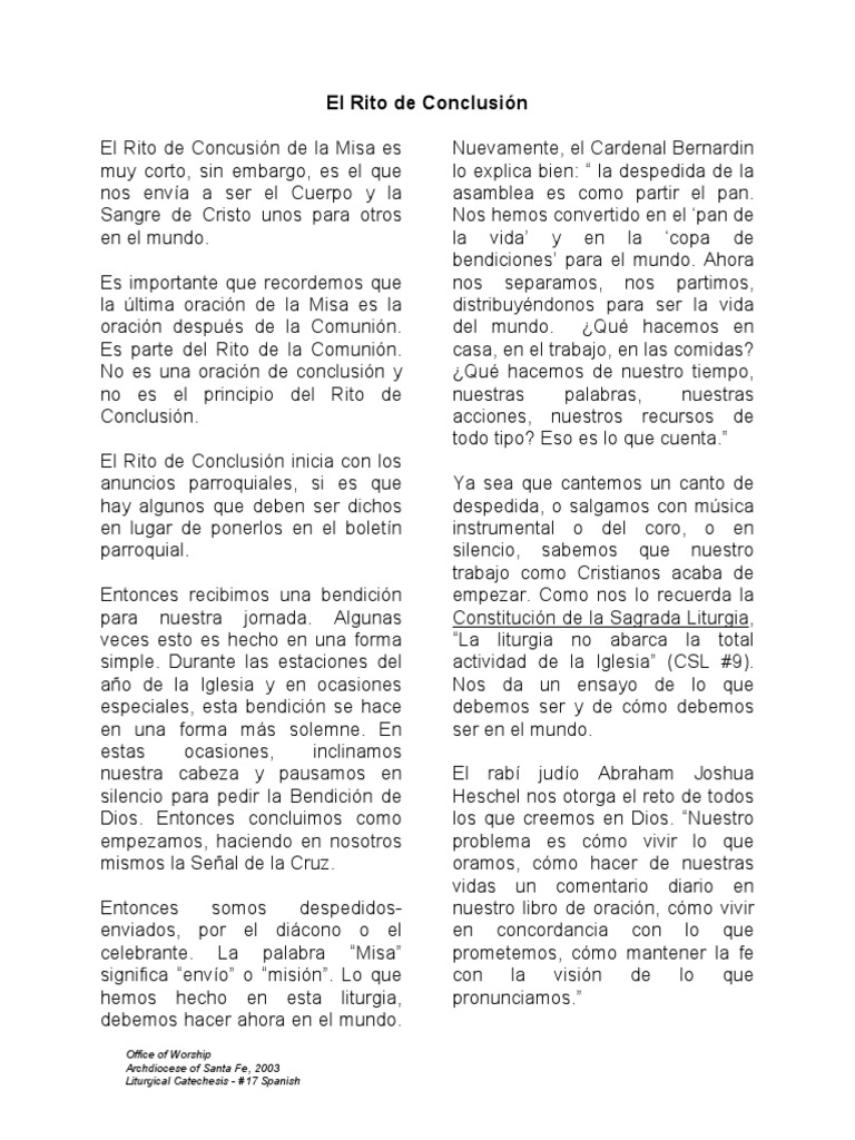 17 The Concluding Rite Span | PDF | Misa (liturgia) | eucaristía