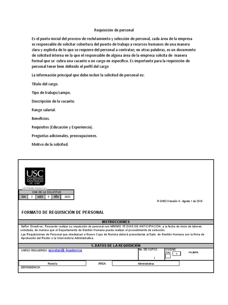 Requisición de Personal | PDF