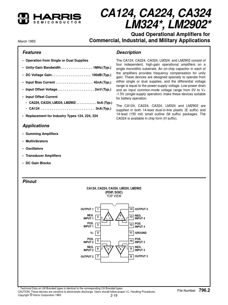 Amplificador Operacional Ca224e | PDF