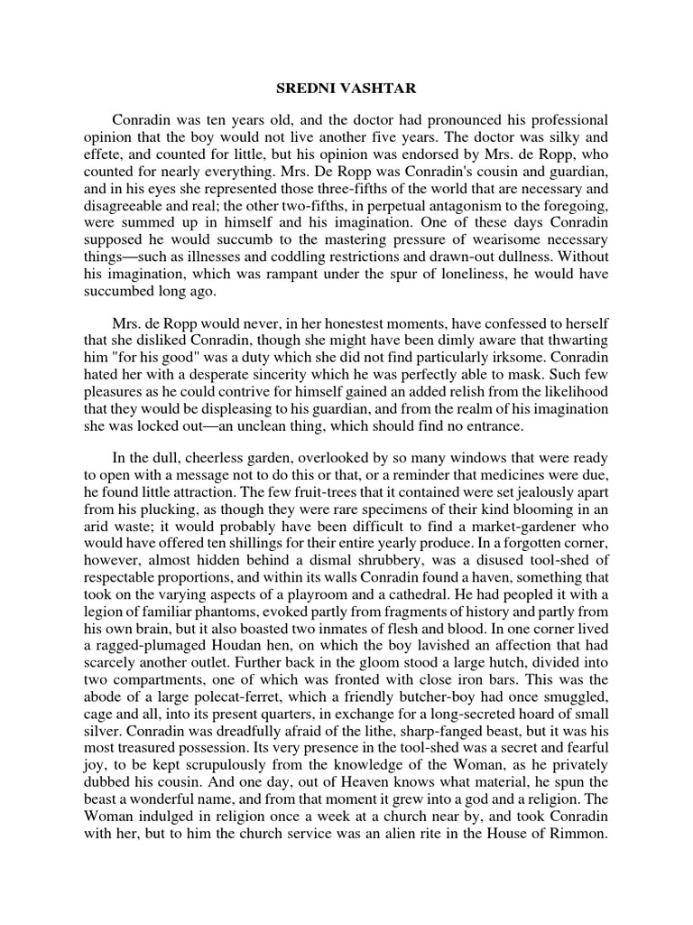 Sredni Vashtar | PDF