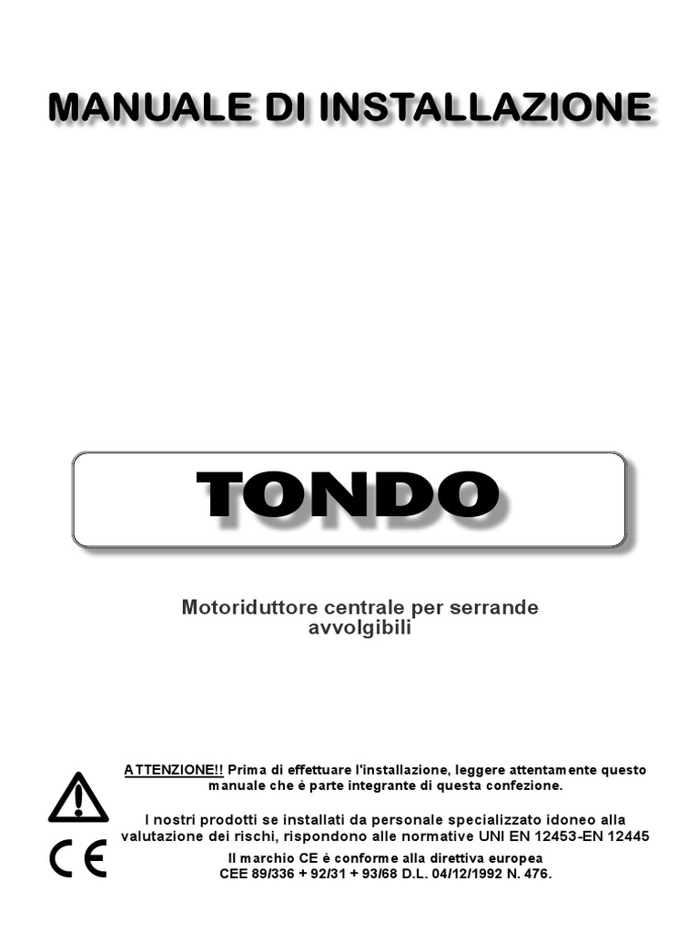 Tondo Vds Manuale Di Installazione | PDF