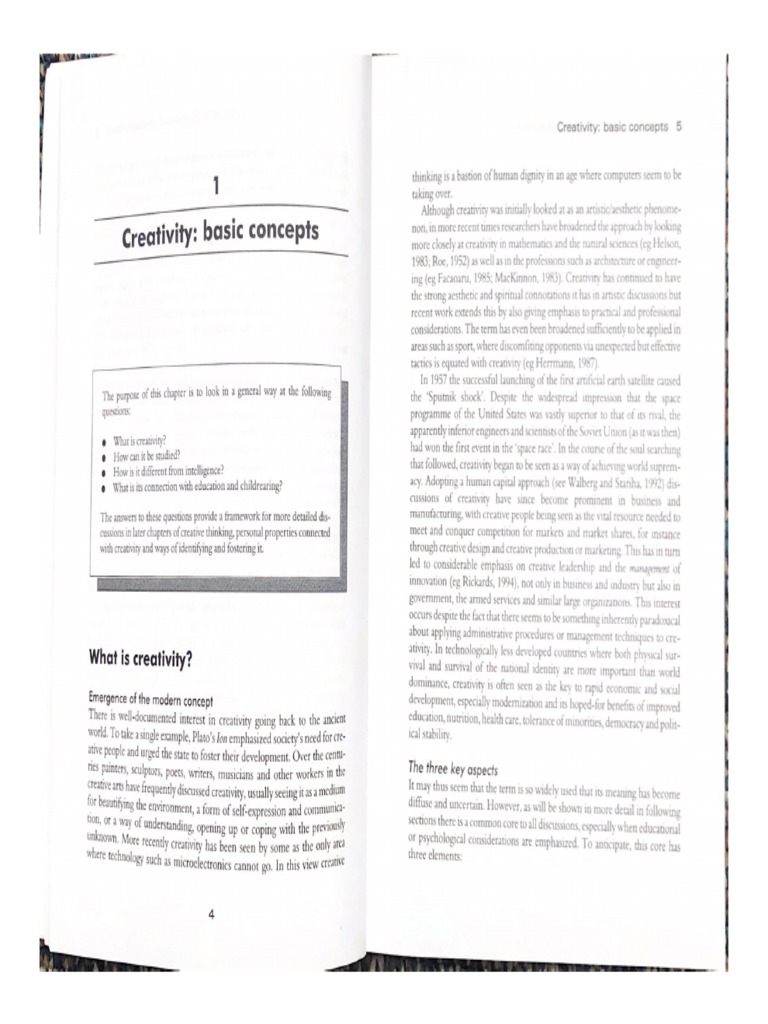 Creativity Basic Concepts (Cropley Scan) | PDF