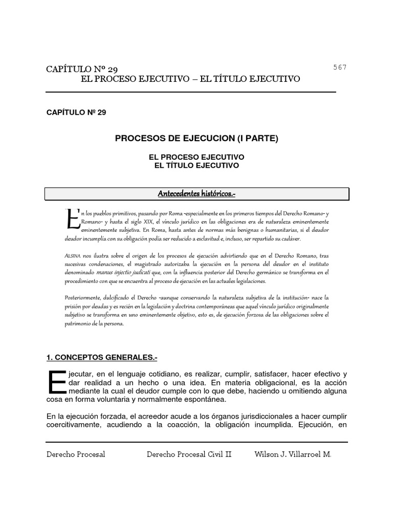 CAPÍTULO # 29 de Derecho Procesal Civil - Procesos de Ejec | PDF | Ley procesal | Procedimiento ...