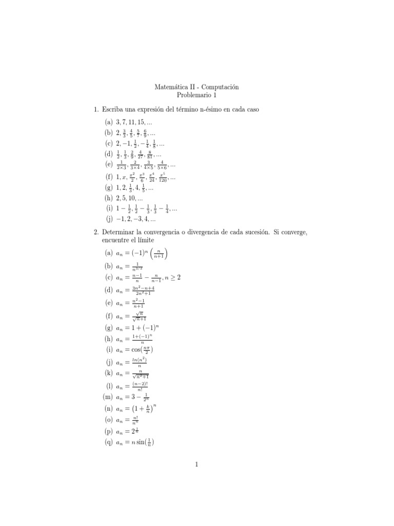 Complemento Sucesiones | PDF | Matemáticas | Análisis matemático