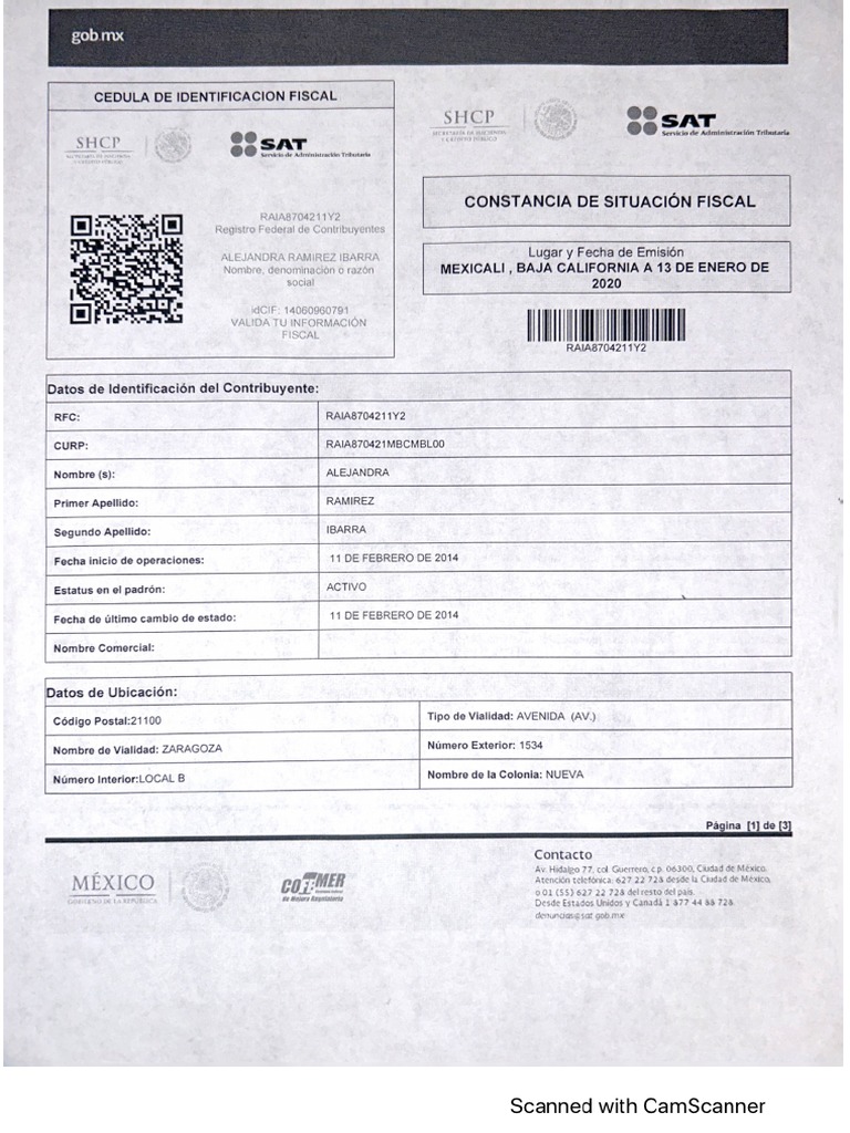 Constancia Del Sat | PDF