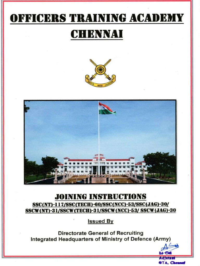 Joining Instruction Ota Chennai Apr 2023 Course | PDF