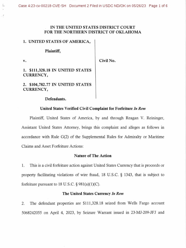 Tulsa Public Schools Wire Fraud Investigation | PDF | Asset Forfeiture ...