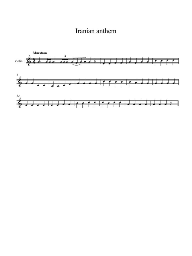 Iranian Anthem - Violin 2 - Full Score | PDF