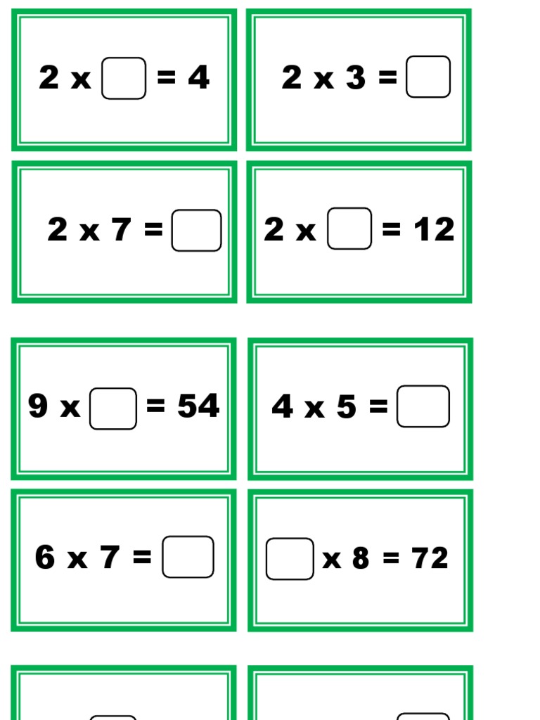 Tarjetas Multiplicacion y Division | PDF