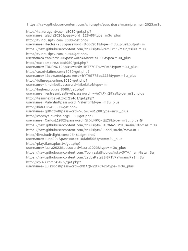 Listas M3u Varias Marzo | PDF