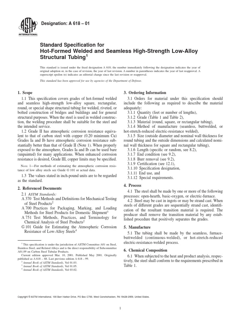A 618 - 01 Qtyxoc9bnje4tq | PDF | Pipe (Fluid Conveyance) | Engineering ...