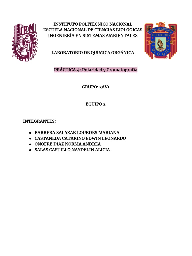 PRÁCTICA 4: Polaridad y Cromatografía | PDF | Cromatografía | Elución