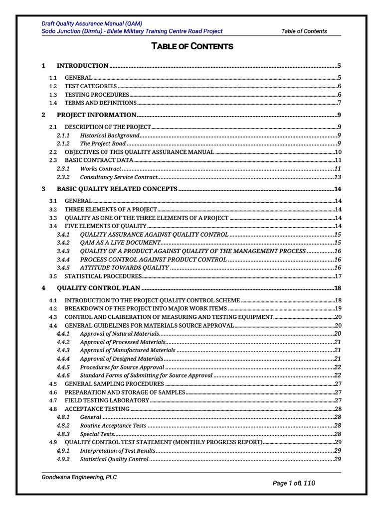 Quality Assurance Manual Pdf Quality Assurance Specification Technical Standard