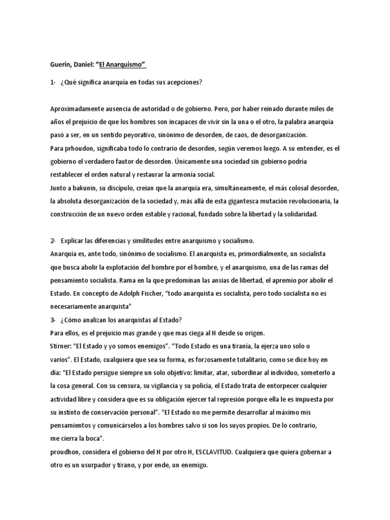 Daniel Guerin. Anarquismo | PDF | Anarquismo | Comunismo