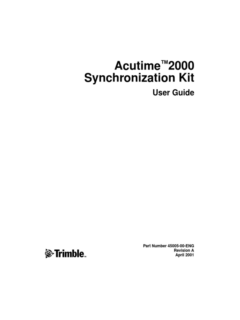 TrimbleOutdoorsTvAntennaAcutimetm2000SynchronizationKitUsersManual46025 ...