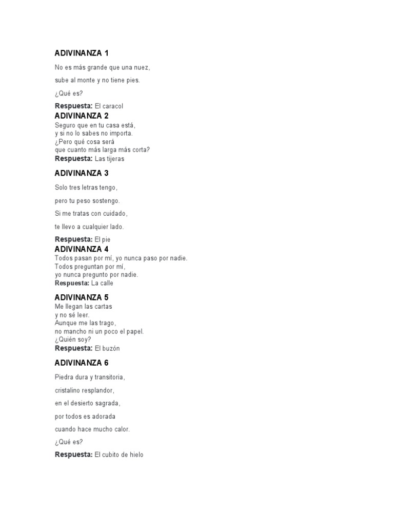 ADIVINANZA | PDF