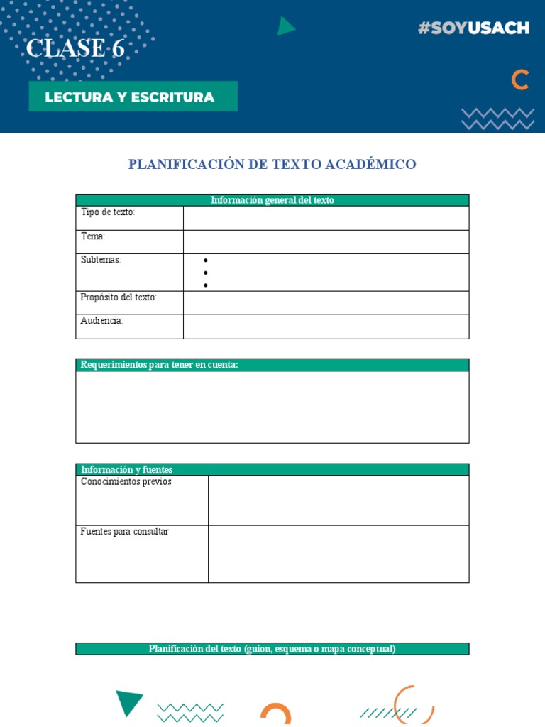 Planificación de Texto Académico | PDF