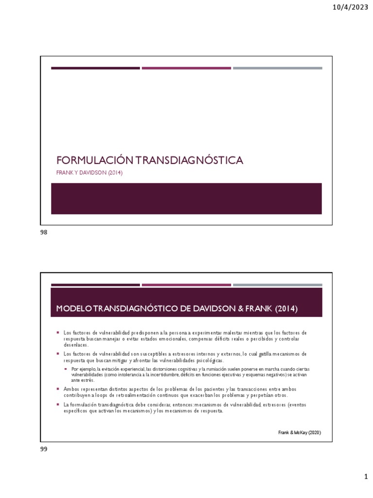 2023 - Formulación Transdiagnóstica | PDF | Ansiedad | Las emociones
