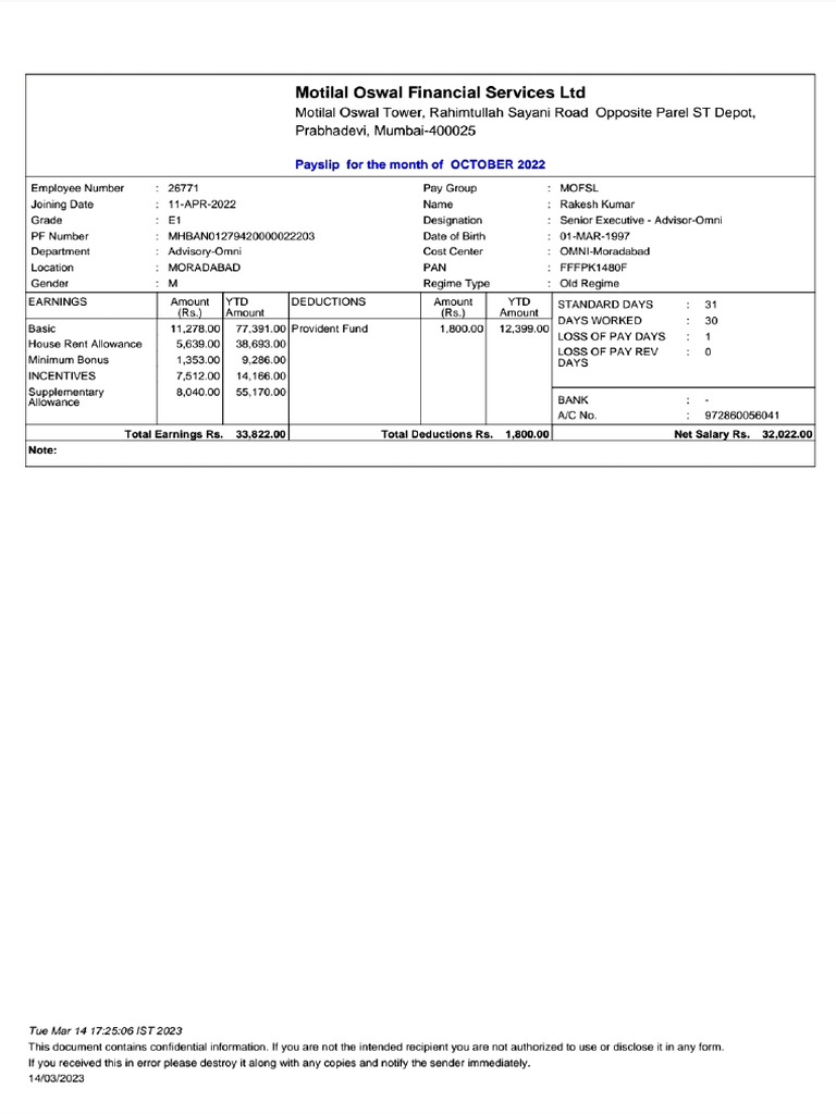 Pay Slip | PDF