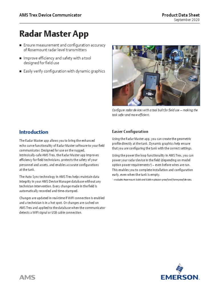 Product Data Sheet - Radar Master App | PDF