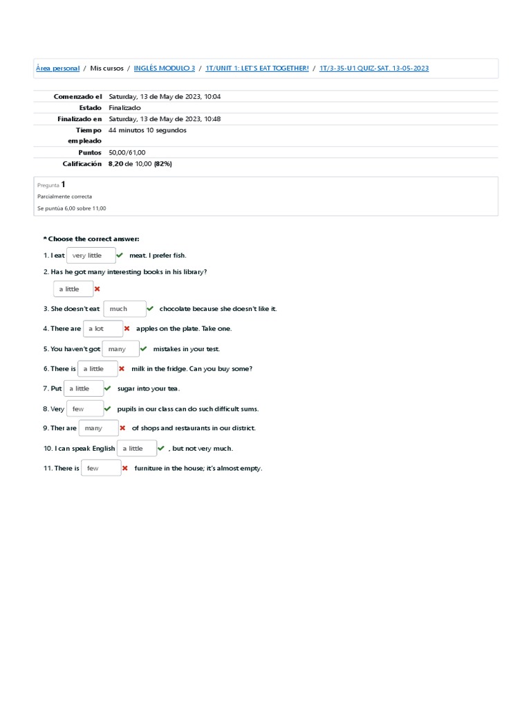 1T - 3-35-U1 QUIZ-SAT. 13-05-2023 - Revisión Del Intento | PDF